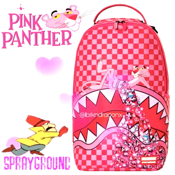 Sprayground | Bags | Last Nwt Waterproof Pink Panther Backpack Back To ...